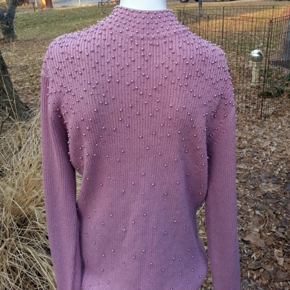 Silhouette | Sweaters | Vintage Mauve Mock Neck Sweater Pearl ...
